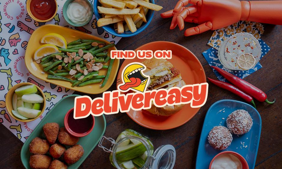 Get Community Burgers delivered to your door with Delivereasy