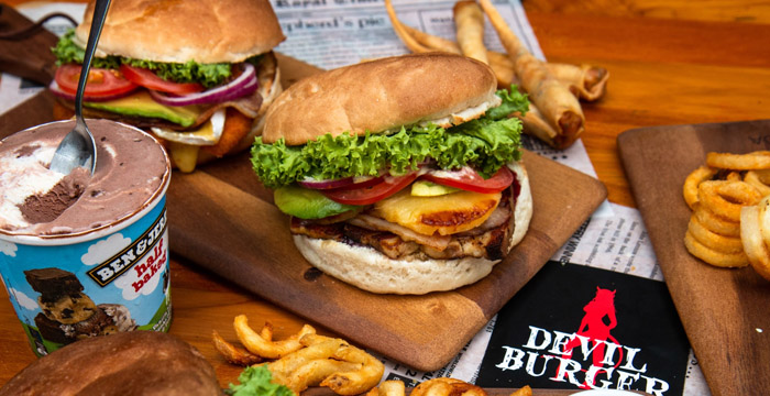 Get Devil Burger delivered to your door with Delivereasy
